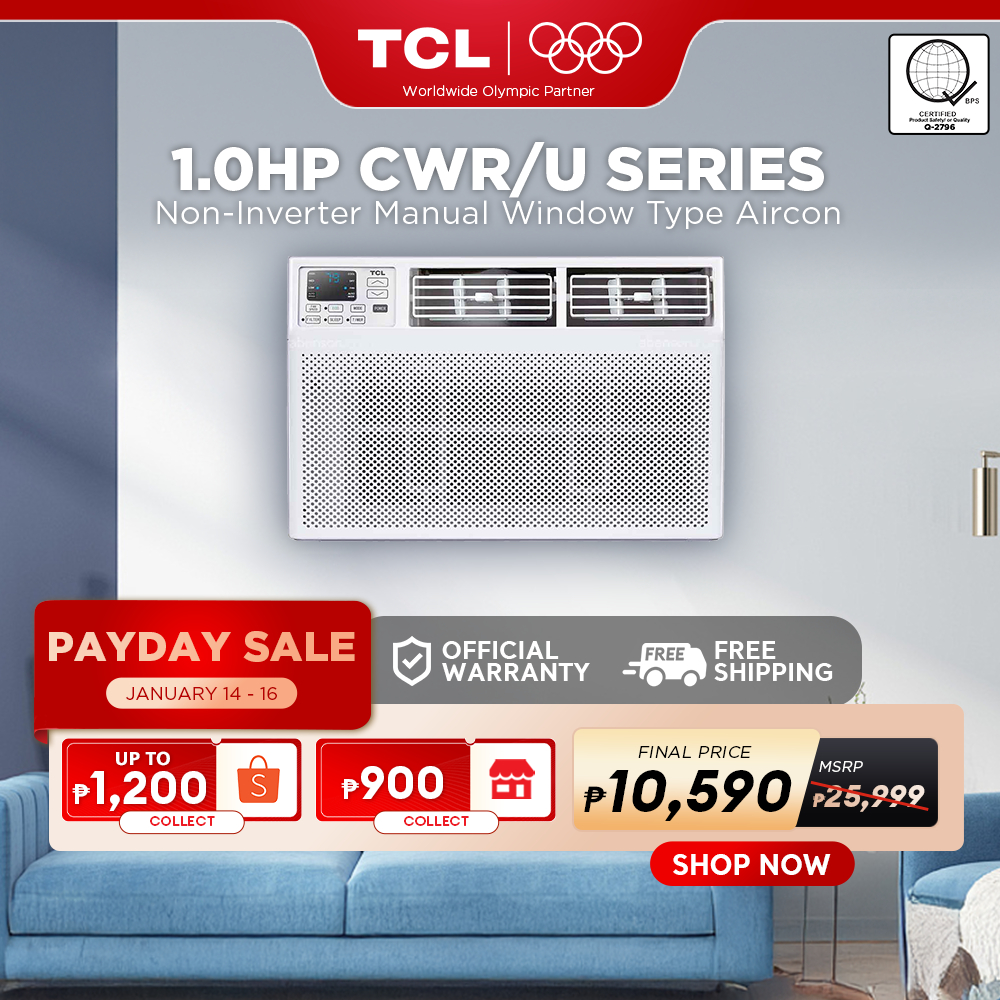TCL 1.0HP Aircon Window Type with Remote - TAC-09CWR/U (R32 Refrigerant ...