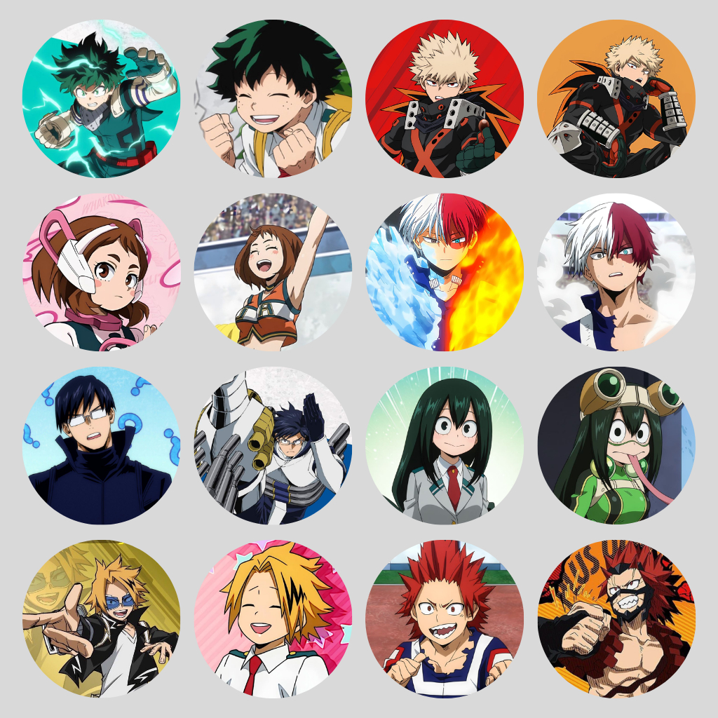 MHA Student Heroes Button Pins | My Hero Academia | UA High | Boku no ...