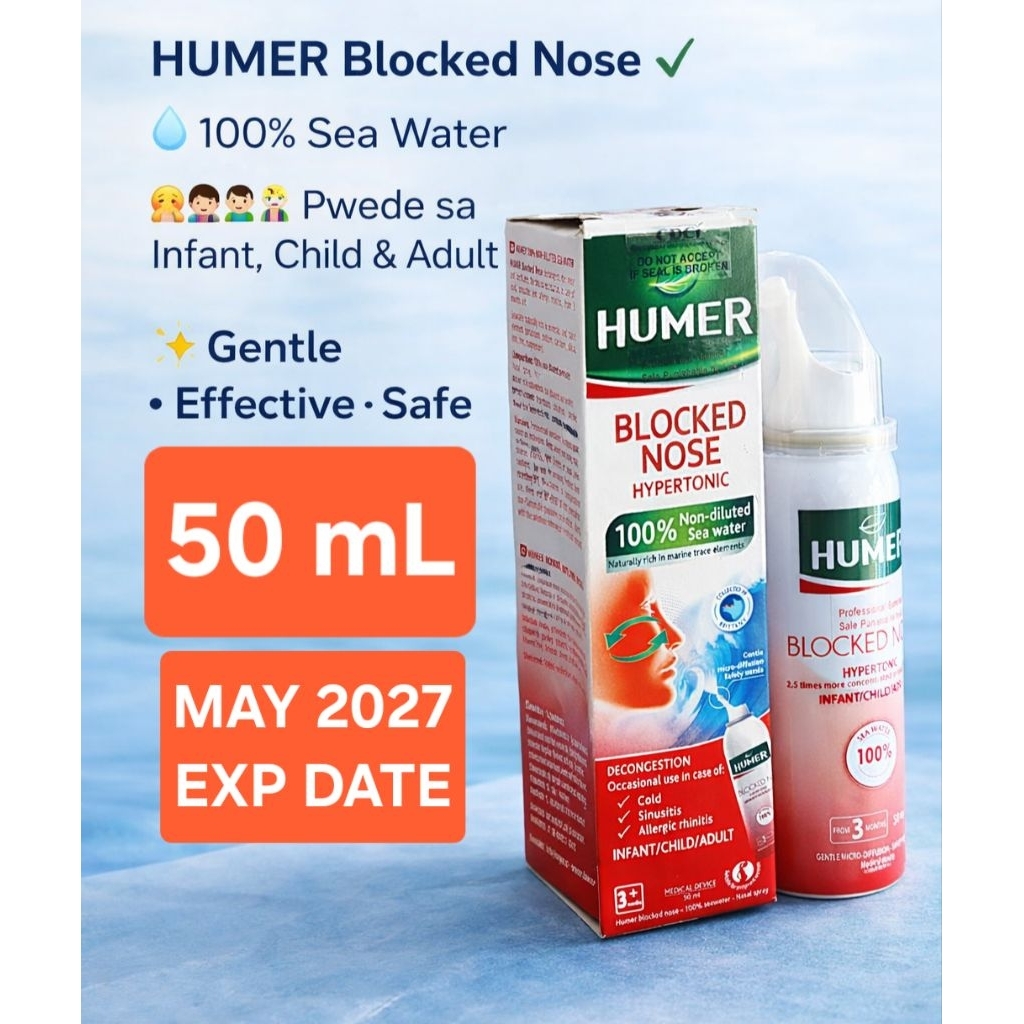 DAMAGE BOX 50ml Humer Nasal Spray – Hypertonic Sea Water for Effective ...
