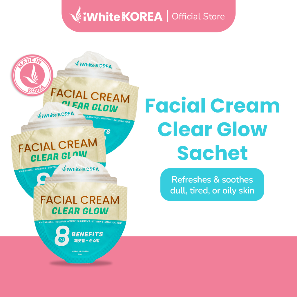 iWhite Korea Facial Cream Clear Glow Sachet 6ml - Bundle of 3 | Shopee ...