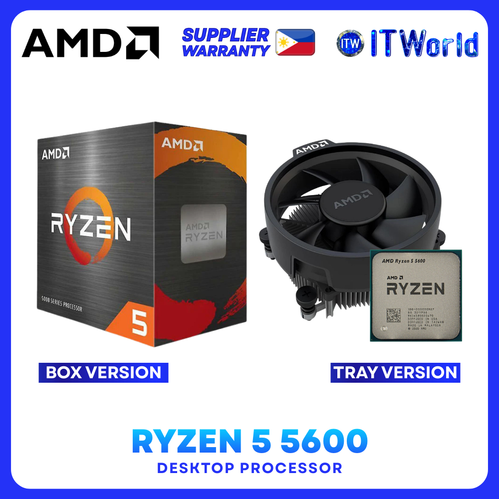 AMD Ryzen 5 5600 CPU - 6 Cores 12 Threads Up to 4.4GHz Desktop ...