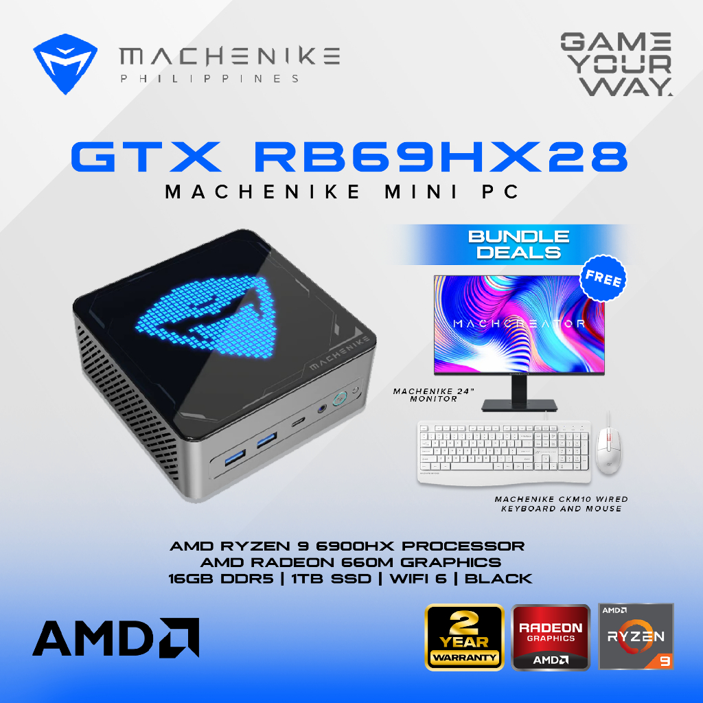 MACHENIKE MINI PC GTX R9 69HX28 | 16GB DDR5 + 1TB STORAGE | WITH AIR ...