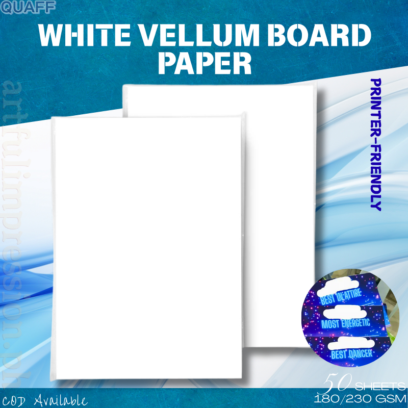 White Vellum Board Paper A4 Size 180 gsm / 230 gsm Bright Vellum Board ...