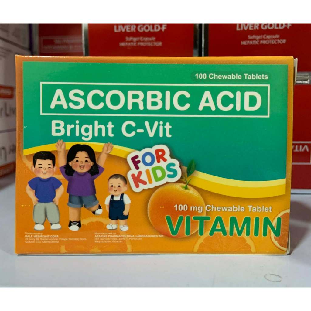 ASCORBIC ACID - Bright C-Vit (100 Chewable Tablets Vitamin) | Shopee ...