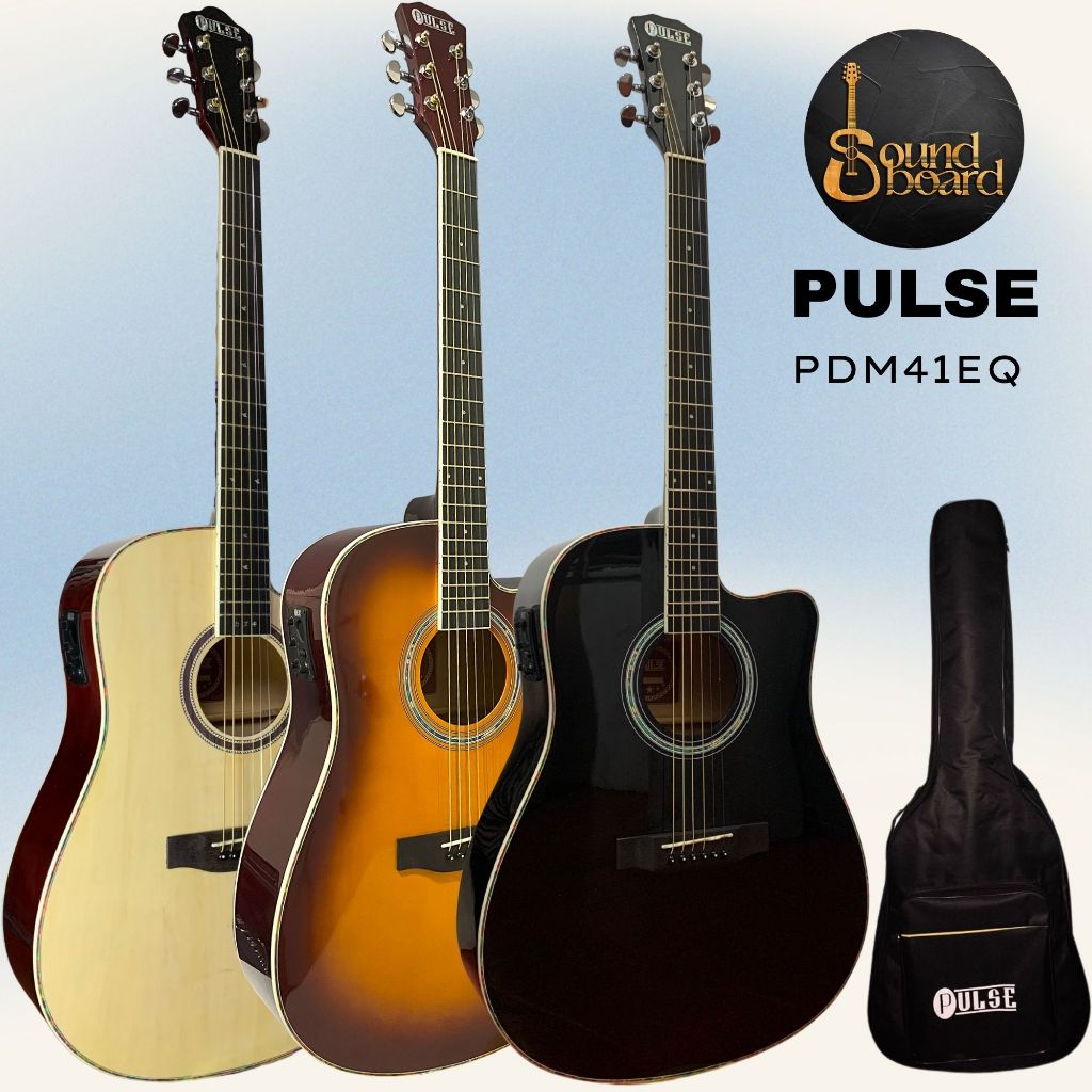 Pulse PDM41 Acoustic-Electric Guitar With Built-In Tuner with Full ...