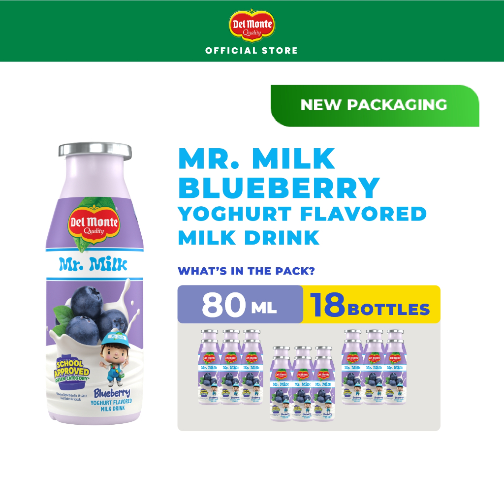 Mr. Milk Blueberry Yoghurt - Flavored Milk Drink x 18 | Shopee Philippines