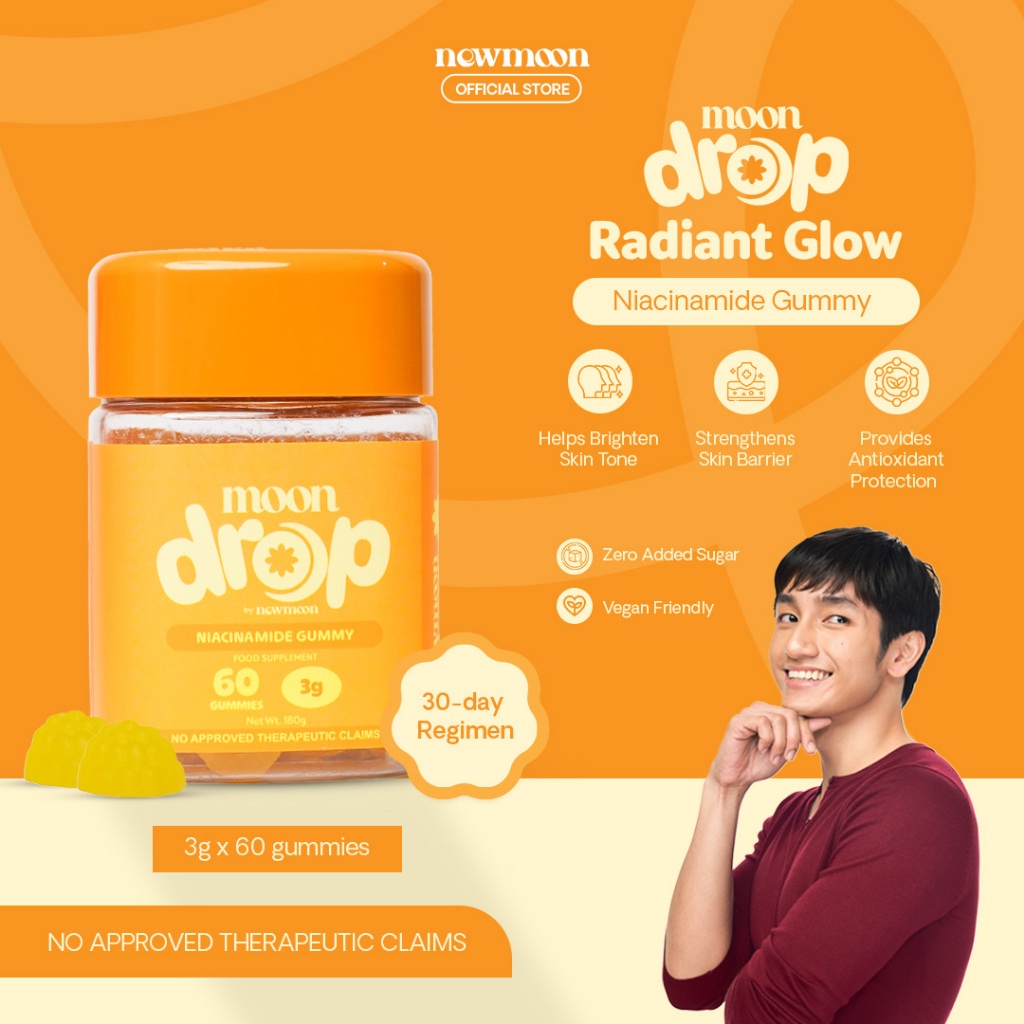 NEW MOON Moon Drop Radiant Glow Niacinamide Gummy 3g 60 GUMMIES ...