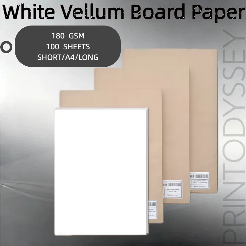 180Gsm White Vellum Board Short A4 Long 100 Sheets Thick Paper for ...