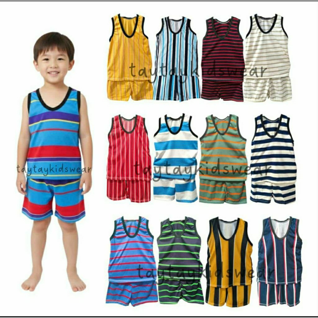 3 PAIRS Kids Terno Sando Short for BOYS Bargain pambahay pangbata ...