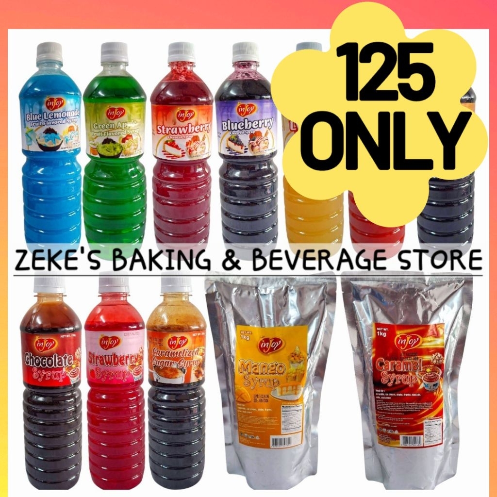 INJOY FRUIT FLAVORED SYRUP 1L SODA DRINK FLAVOR SYRUP | Shopee Philippines