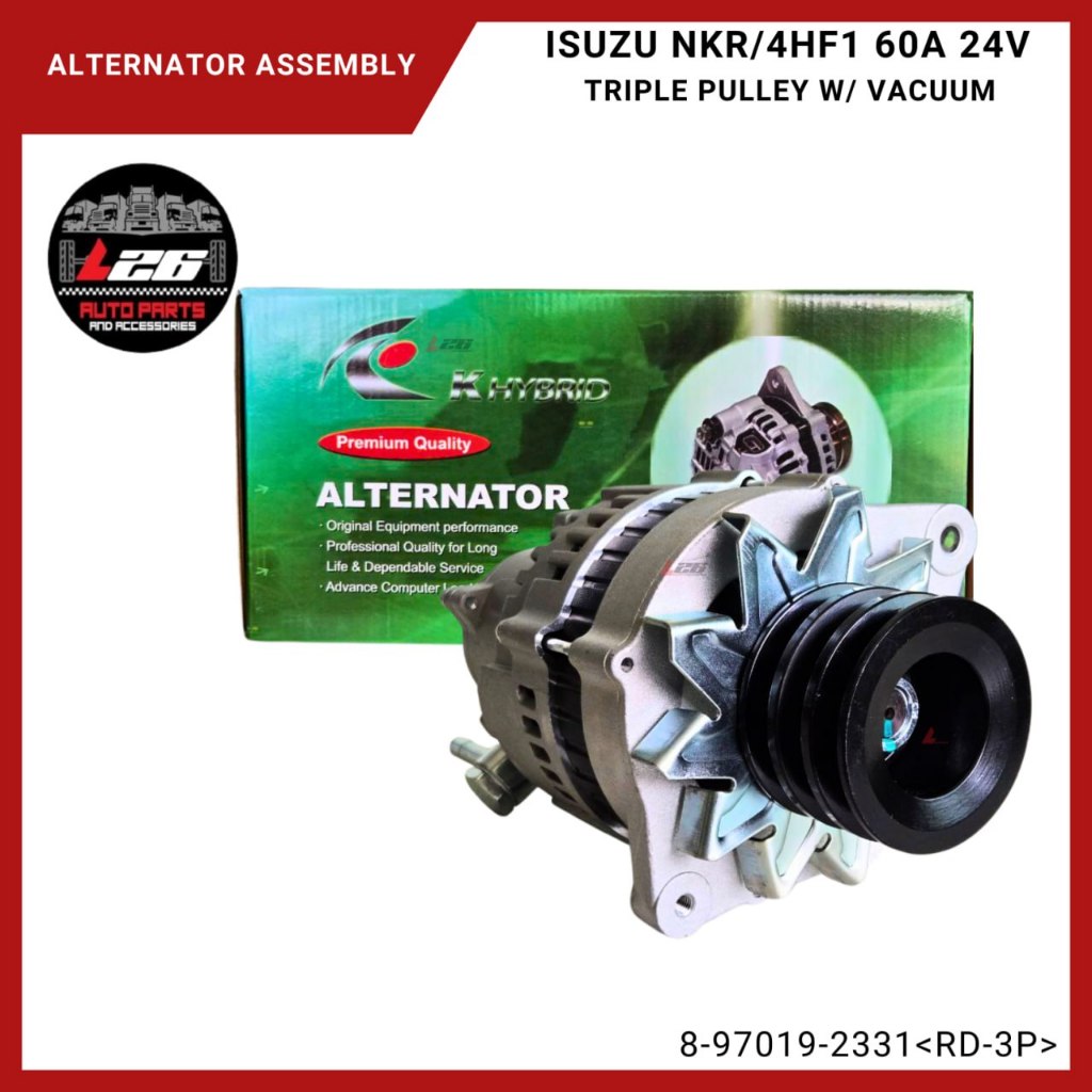 Isuzu 4HF1/4HE1/4HG1/NKR Alternator Assembly 60A 24v RD-3p Triple ...