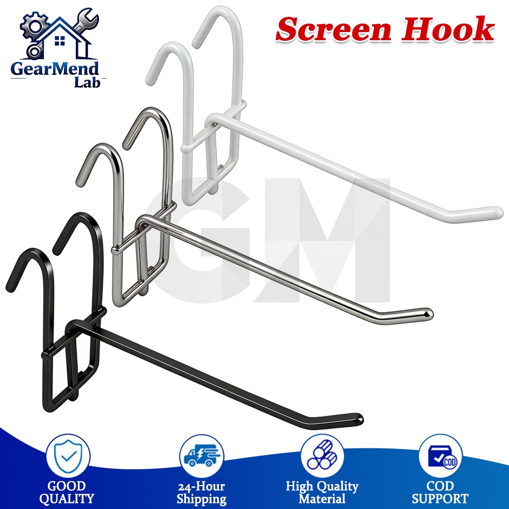 (10PC) Plating Heavy Duty Screen Hooks | For Grid Wall Wire Mesh ...