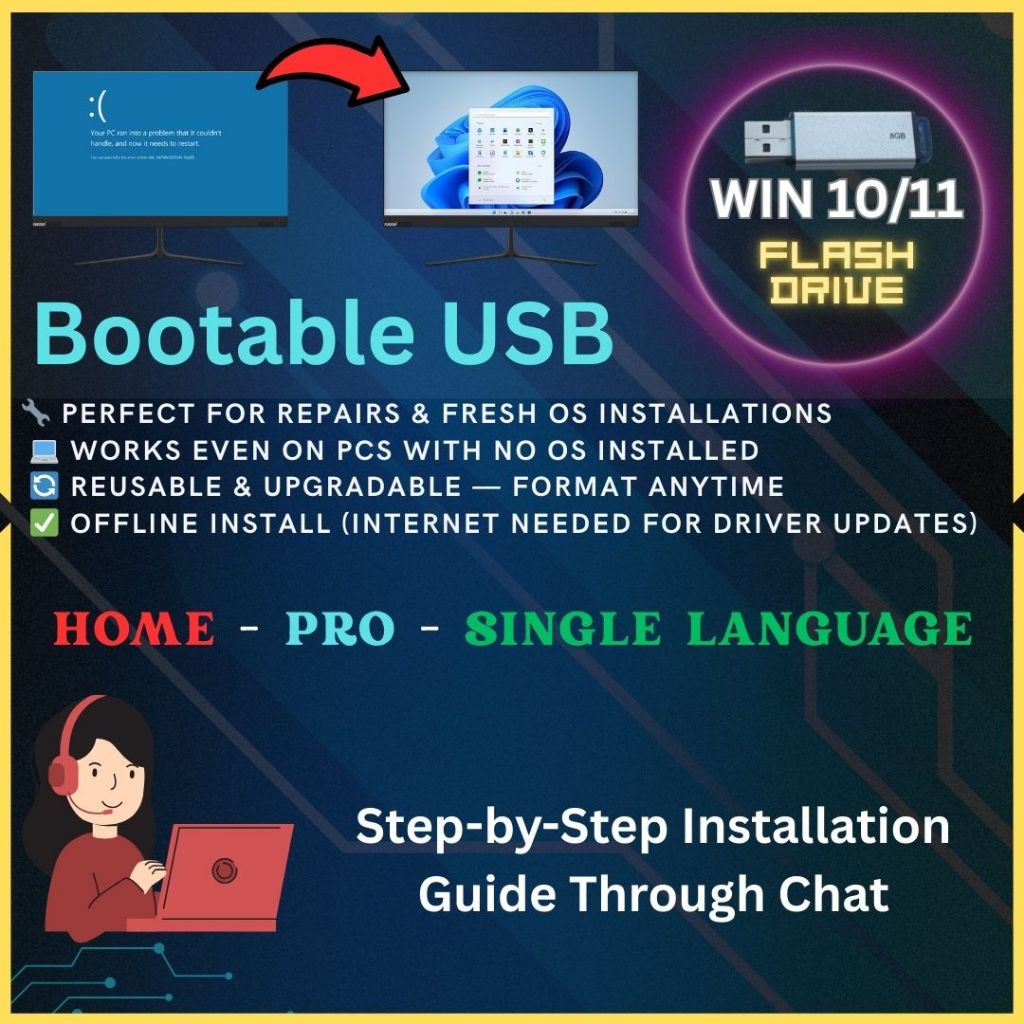 Bootable USB Flash Drive – OS Install & Recovery Tool (Works with Win ...