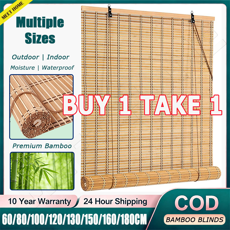 BUY 1 TAKE 1 Native Bamboo Blinds Bamboo curtain Outdoor/Indoor Roll Up ...