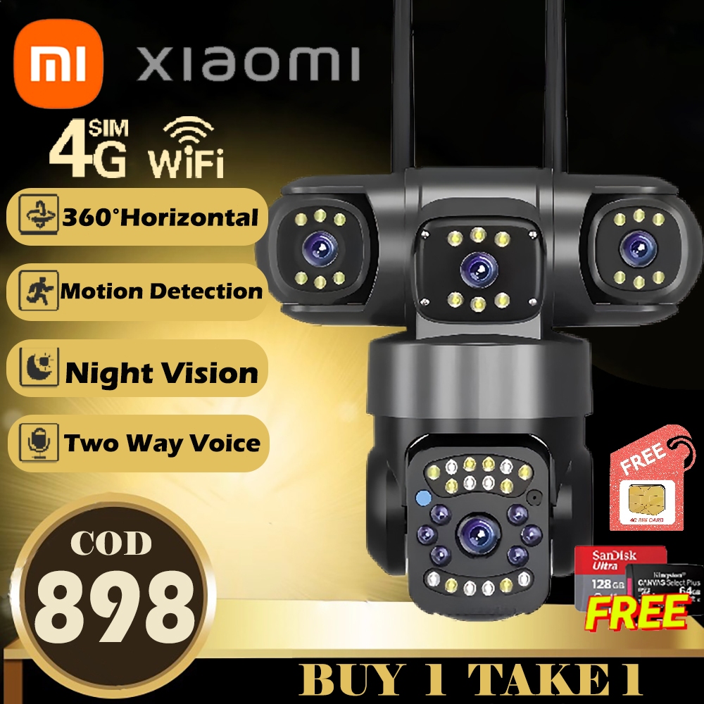 V380 3 Lens 4G SIM CCTV Camera 5K HD WIFI Wireless Auto Tracking ...