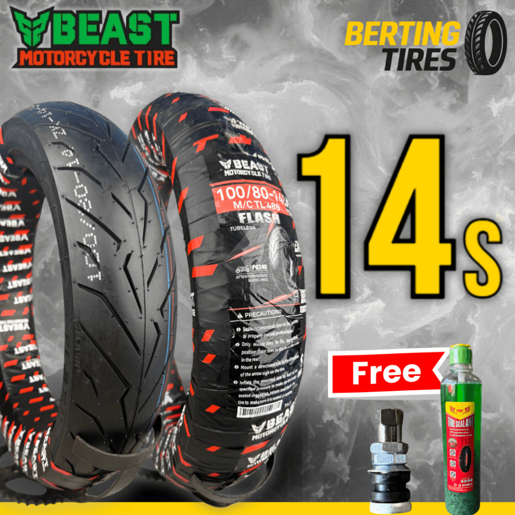 BEAST TIRE FLASH Tubeless Tire for Professional & Casual Riders Tire 14 ...