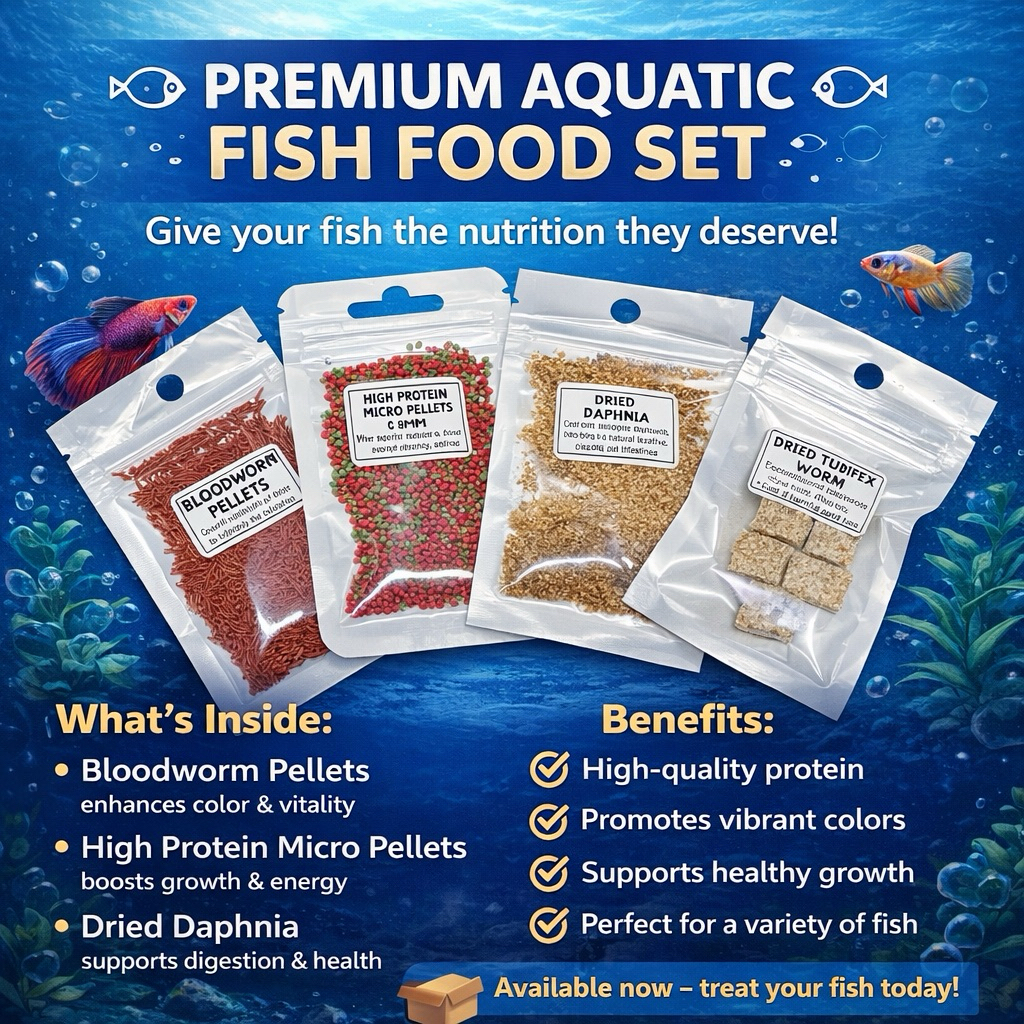 Ornamental Fish Food 4in1 /Bloodworm Pellets, HighProtein MicroPellets ...