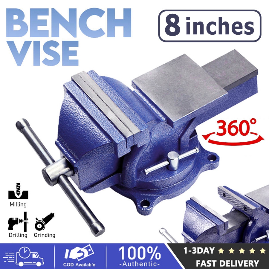 MIDOO Bench Vise 3''/4"/5"/6"/8" Heavy Duty With Anvil Clamp Tool 360 ...