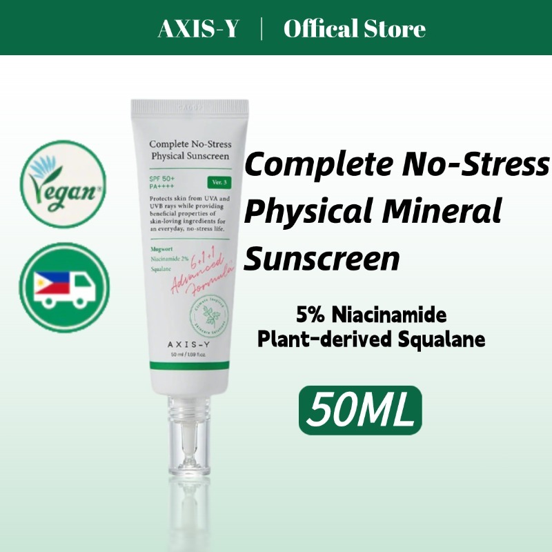 AXIS-Y Complete No-Stress Physical Mineral Sunscreen SPF50+, 2% ...