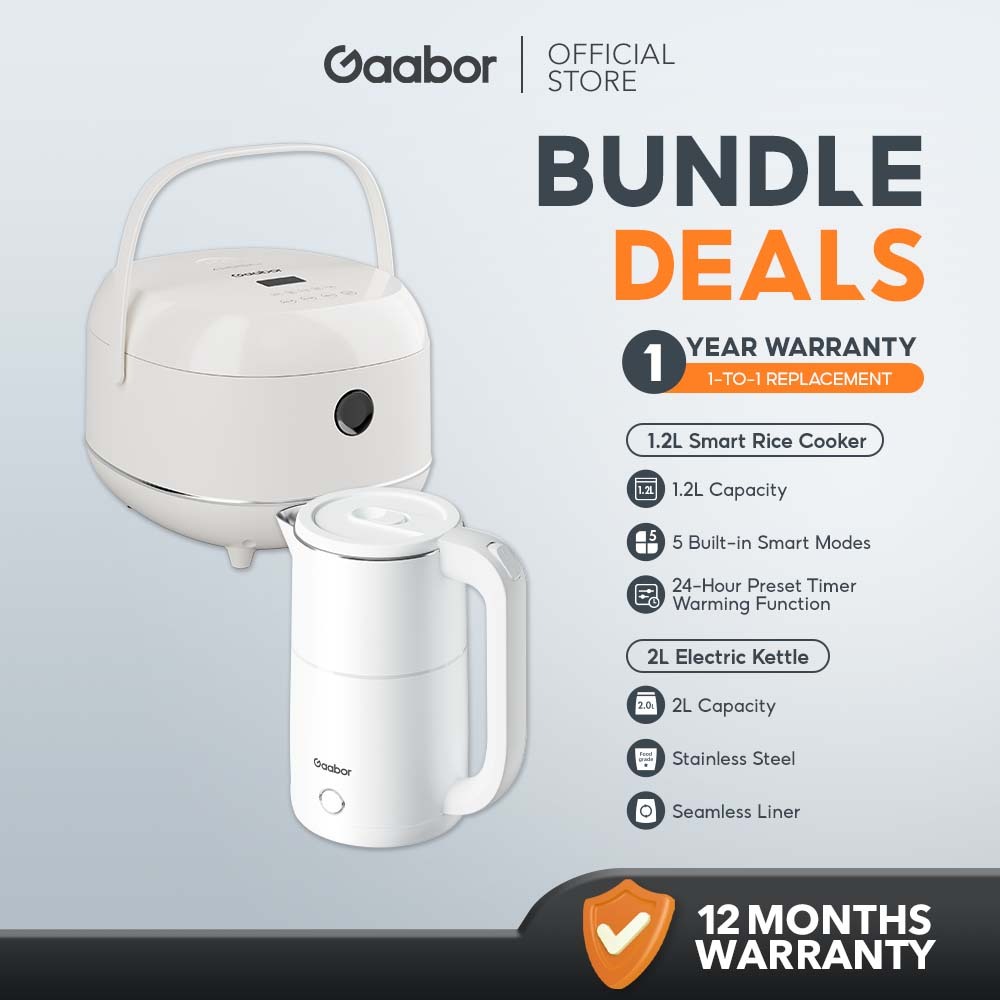 【Bundle】Gaabor 1.2L Multi Functional Rice Cooker Curve Non-Stick and ...