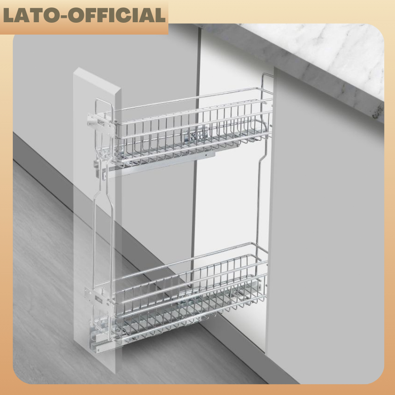 Pull Out Condiments basket Kitchen Cabinet 2 Layer 304 Stainless Spice ...