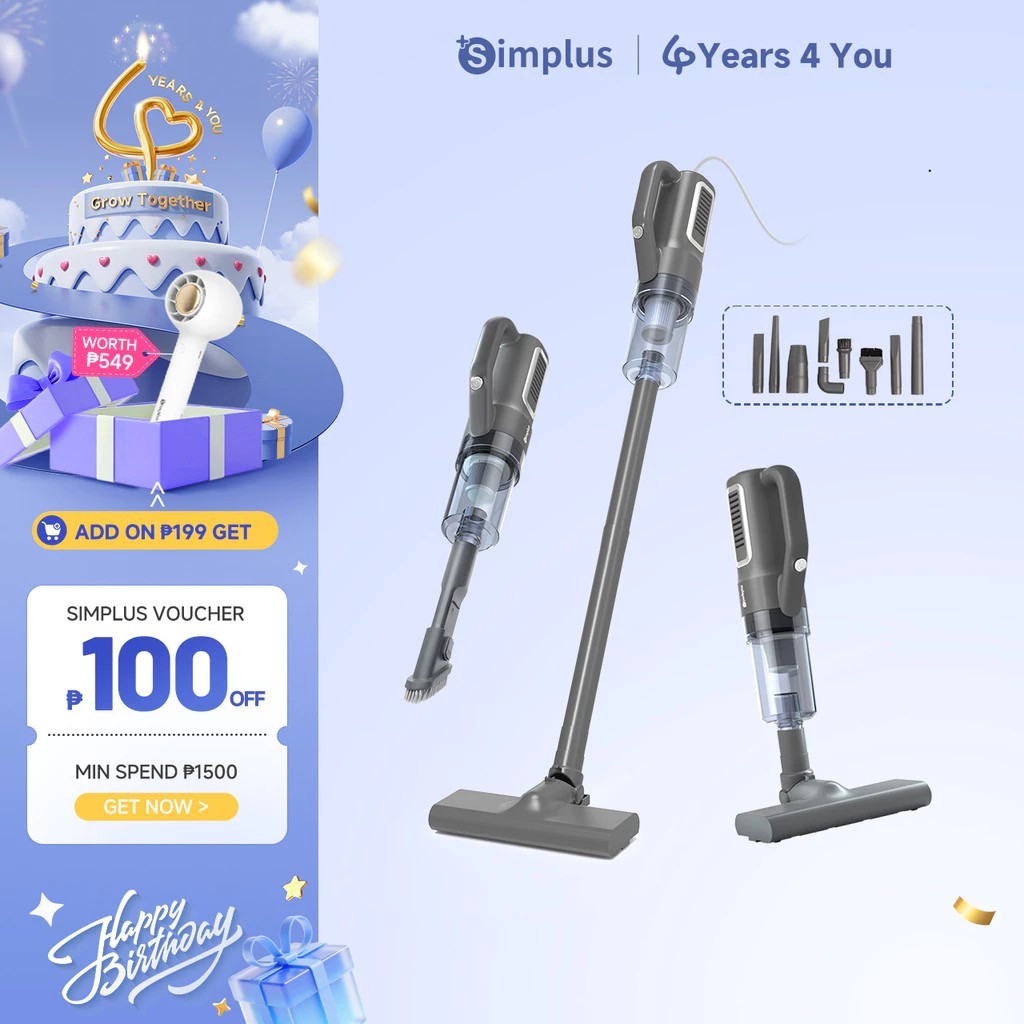 Simplus Vacuum Cleaner 3 in 1 Handheld Ultra Light Strong Suction ...