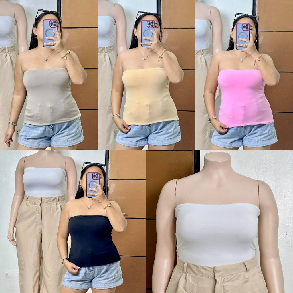 PLUS SIZE TUBE DOUBLE LINING TOP (L-3XL) BY LUCY | Shopee Philippines