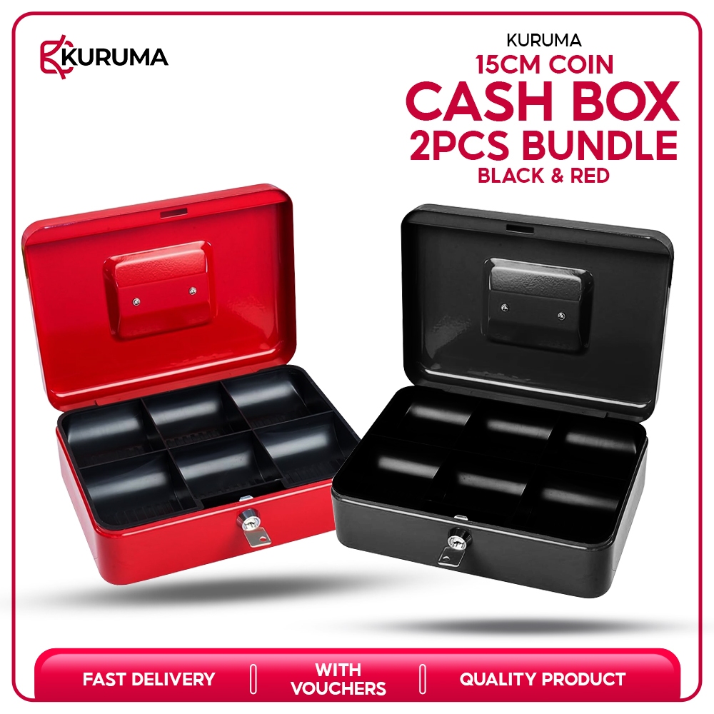 15CM Portable Steel Lockable Cash and Coin Security Safe Box | Kuruma ...