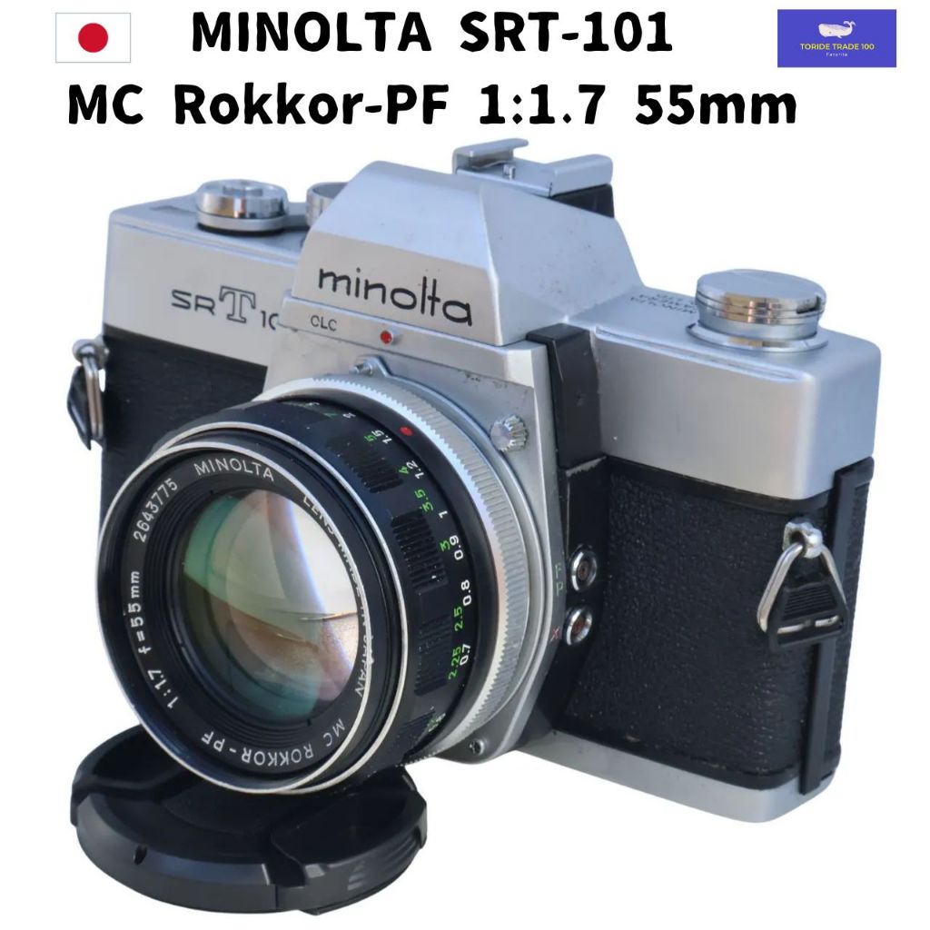 MINOLTA SR-T 101 Silver SLR Film Camera + MC Rokkor-PF 1:1.7 55mm MF ...