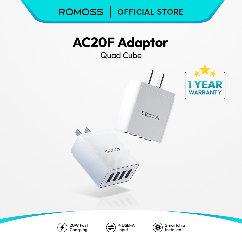 Romoss AC20F 5V2.4A USB-A Multi-Port Fast Charging Adapter For i Phone ...