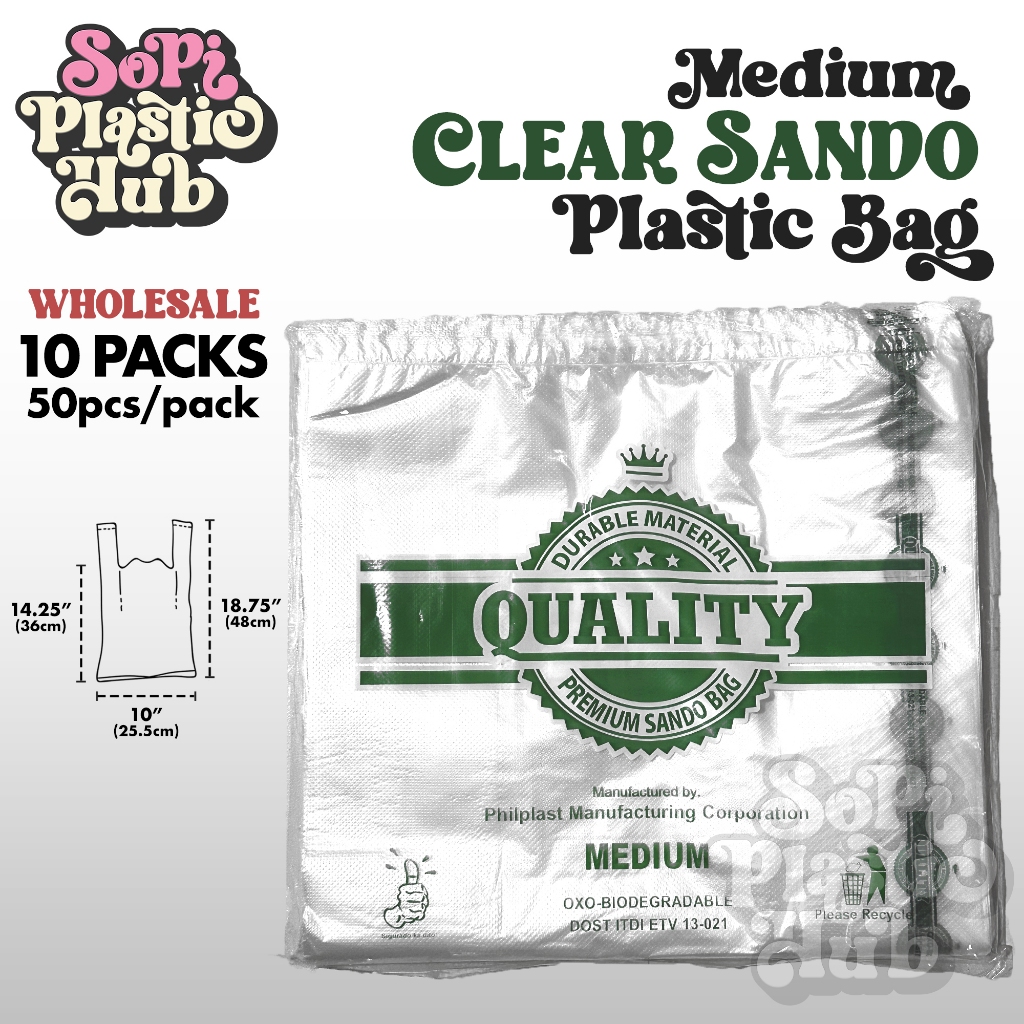 [500pcs] Quality Sando Bag, MEDIUM Clear (Wholesale 10 packs) | Shopee ...