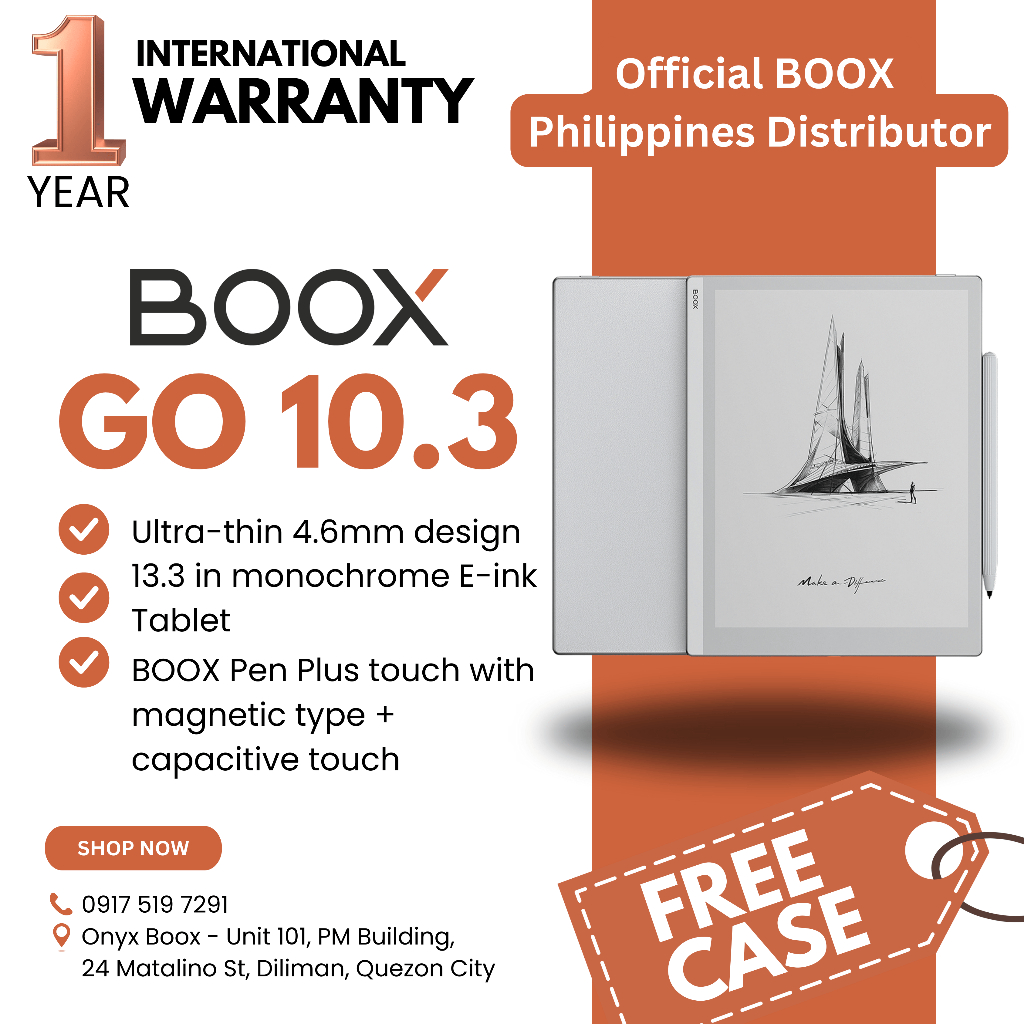 BOOX Go 10.3 - 10.3 inch E-ink tablet Onyx BOOX Paper Tablet with Free ...