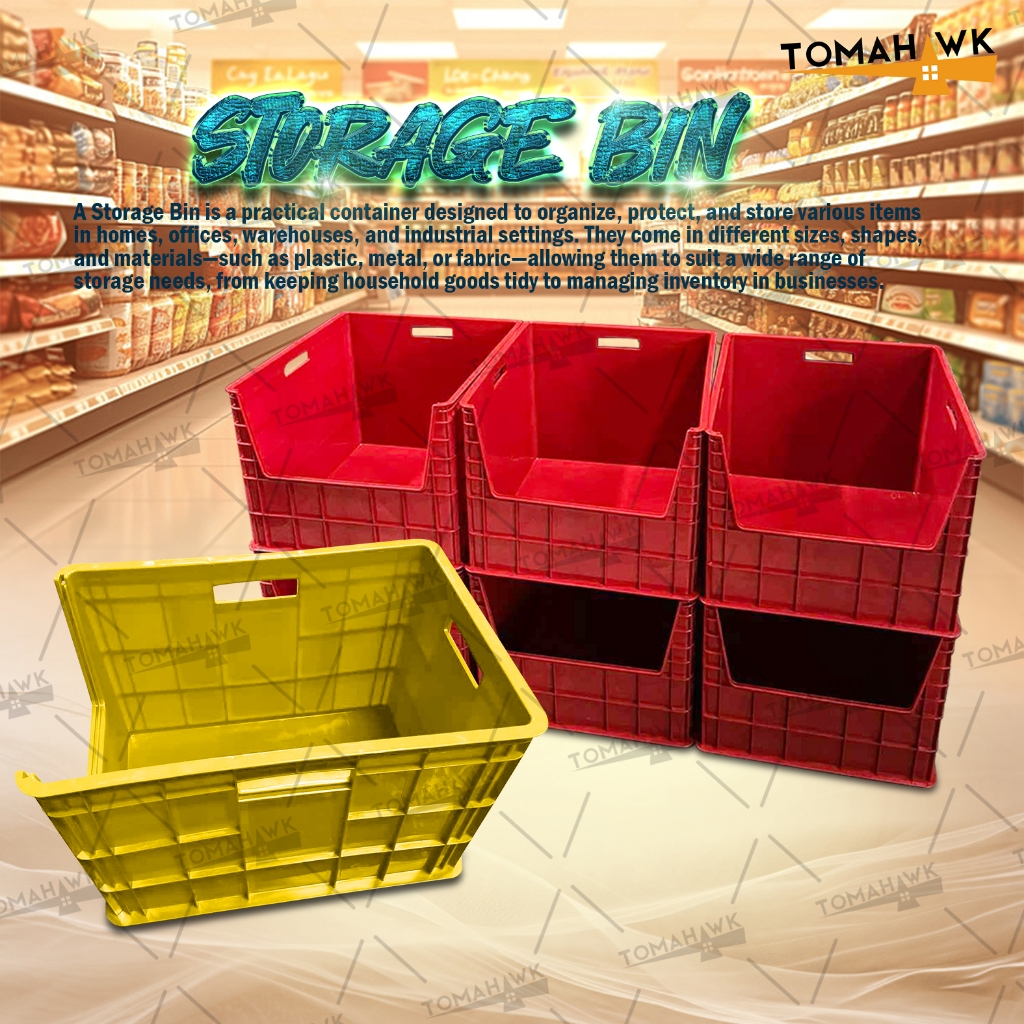 TOMAHAWK PLASTIC STORAGE BIN INDUSTRIAL OPEN CRATES AND STACKABLE ...