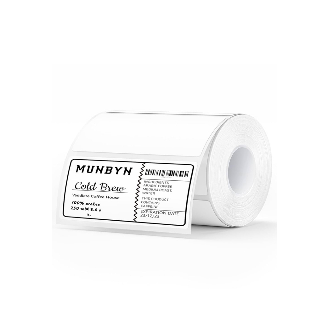 MUNBYN 2.25"x1.25" Generic Rectangle Series Thermal Labels (1000/Roll ...