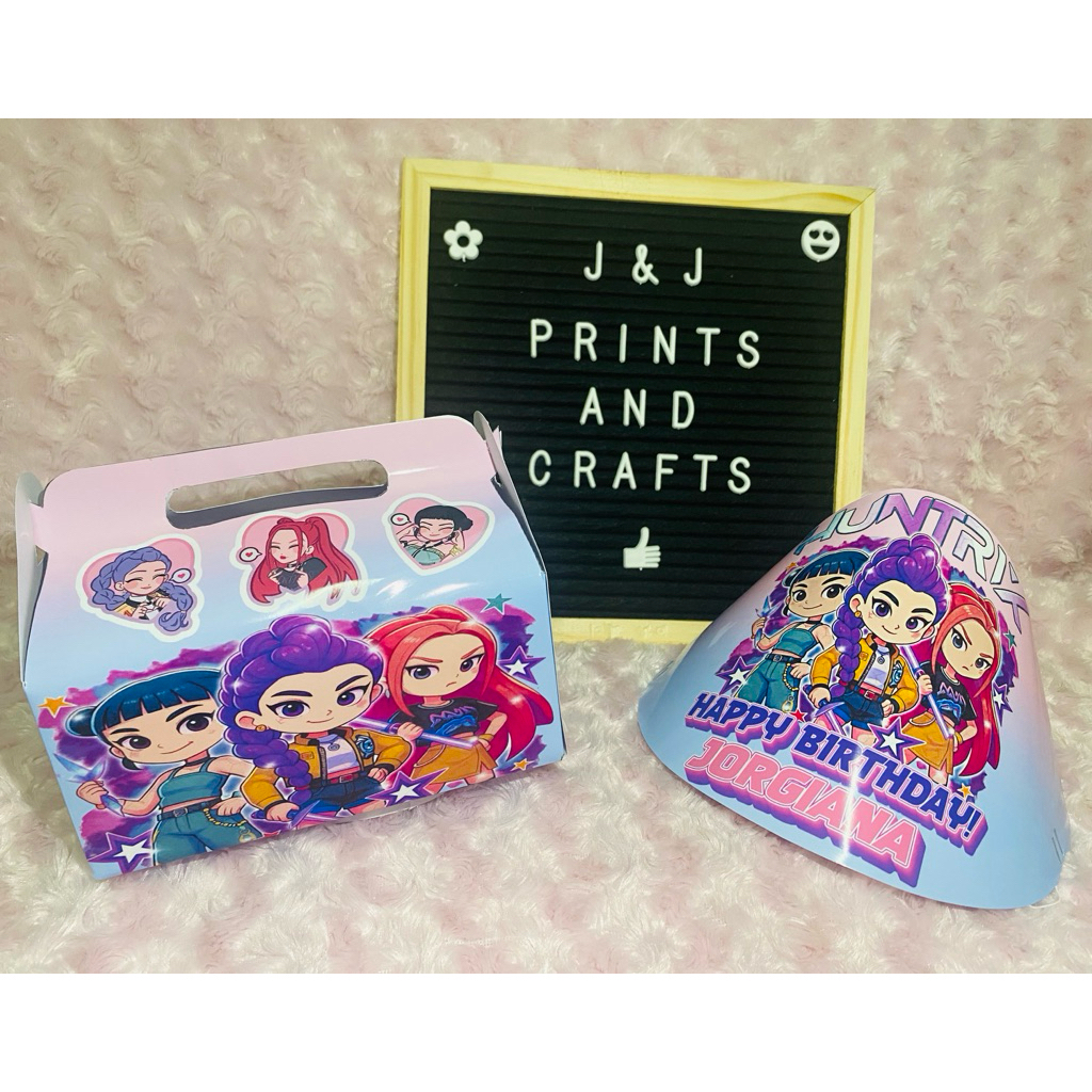Huntrix KPOP Demon Hunters Party Hat and Gable box | Shopee Philippines