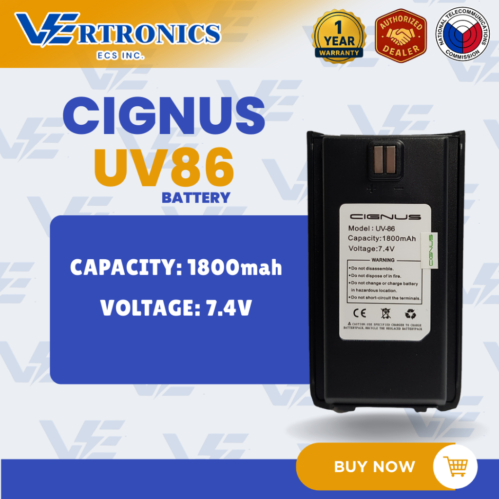 BATTERY PACK CIGNUS UV86 LI-ION 1800mah BRAND New ORIGINAL Battery ...