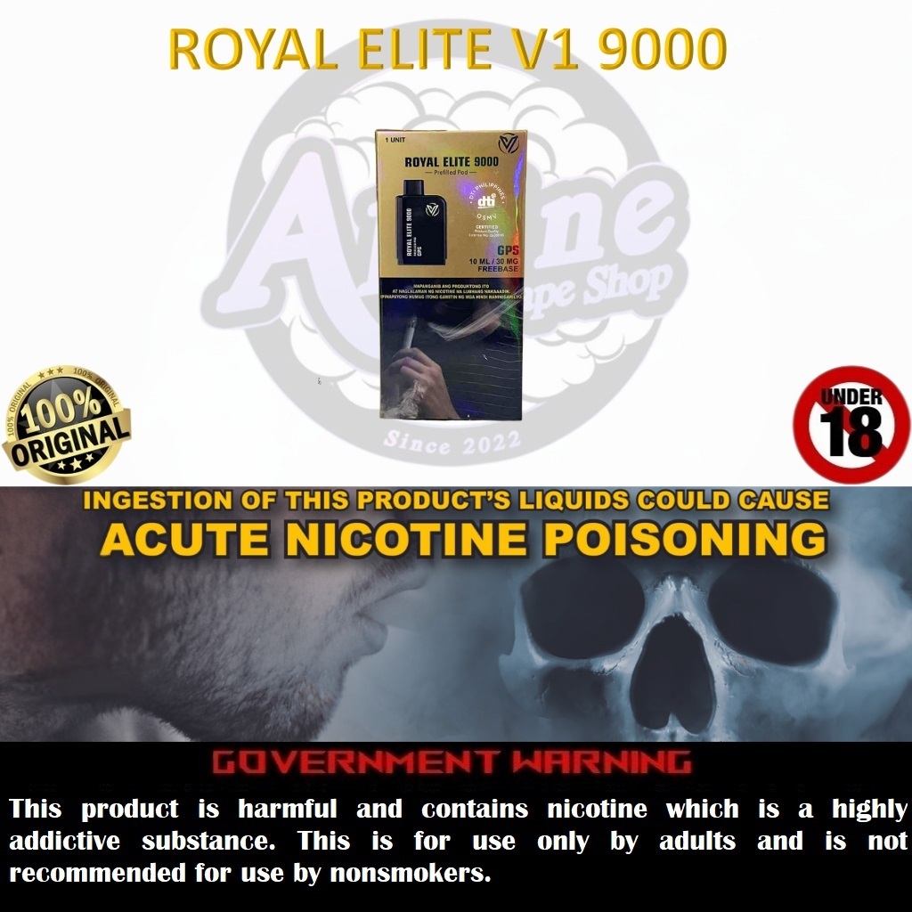 Royal Elite 9000 Disposable Pod and Battery (v1 Compatible) | Shopee ...