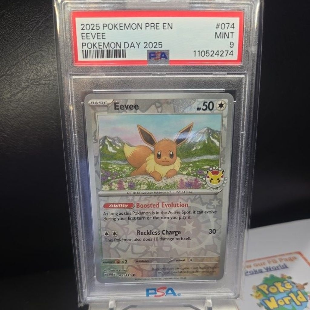 PSA 9 Eevee 074 - Pokemon Day 2025 Stamped - Pokemon Prismatic ...
