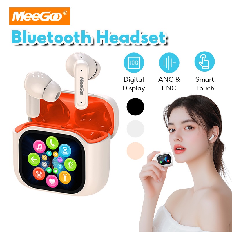 MeeGoo Smart Screen Earphones ANC Noise Reduction Earphone Spatial ...