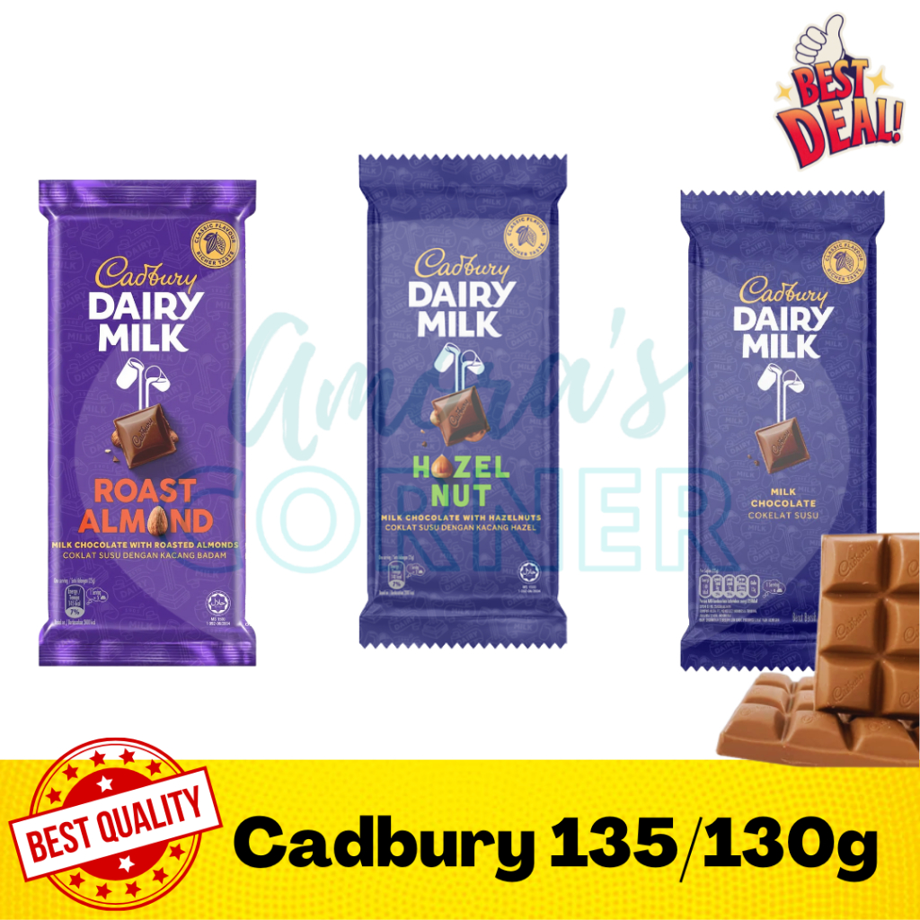 [135/130 grams] Cadbury Dairymilk milk chocolate, roast almond ...