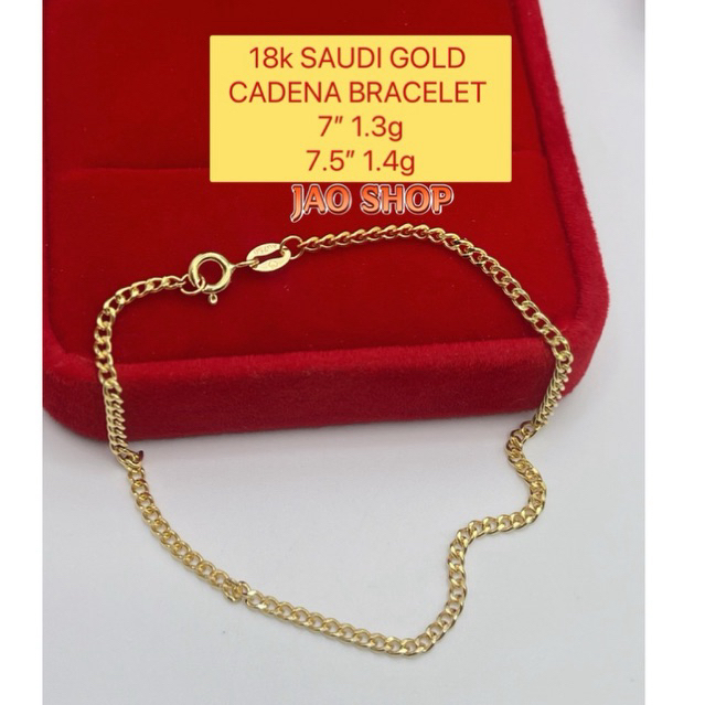 COD PAWNABLE 18K SAUDI GOLD CADENA BRACELETS | Shopee Philippines