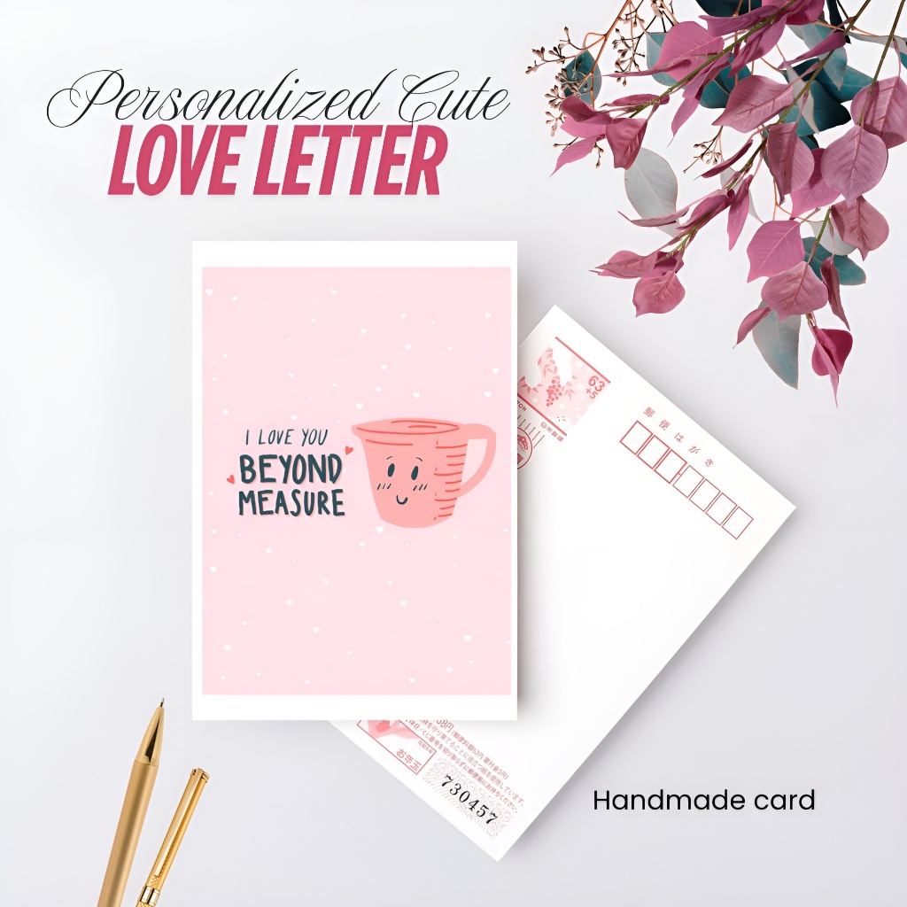 Personalized Cute Love Letter Greeting Card Monthsary Card Valentines ...