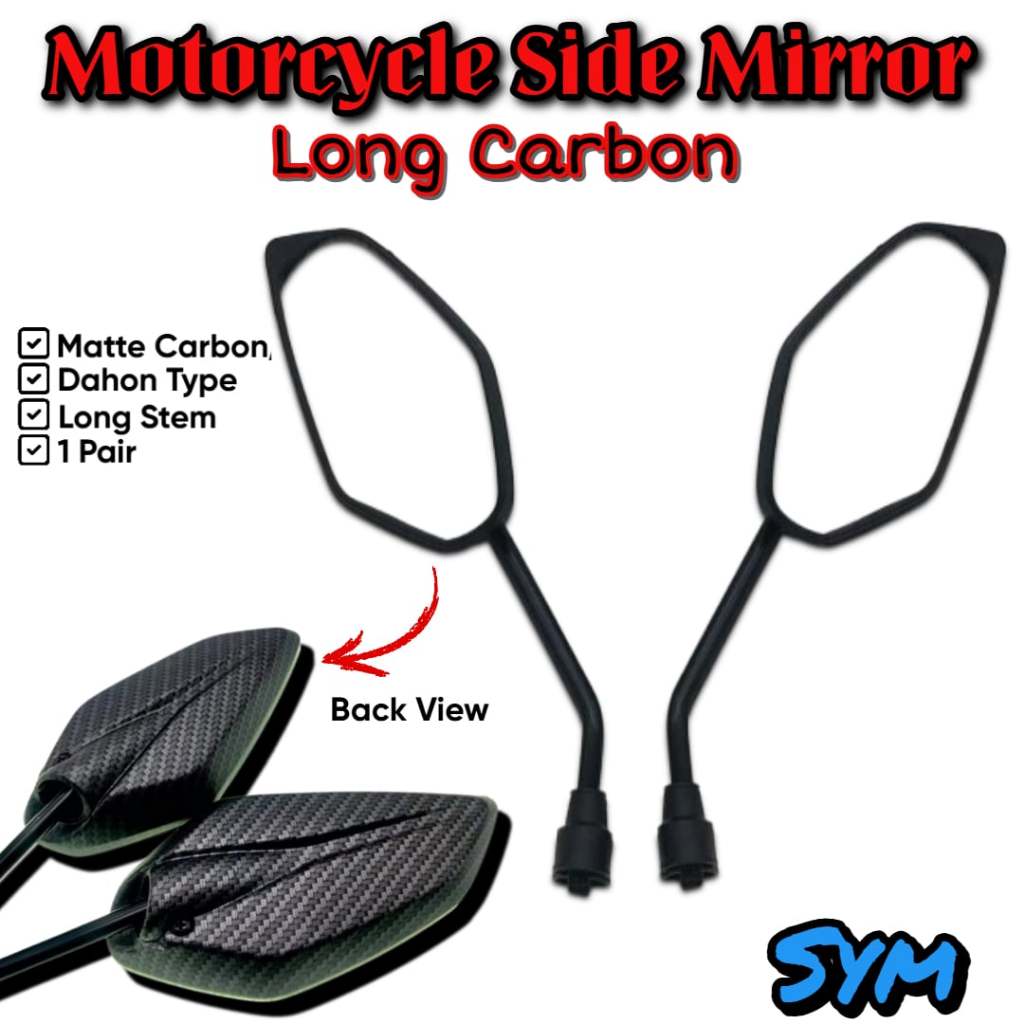 SYM Husky 150 - Motorcycle Side mirror carbon | Long Stem Dahon Type ...