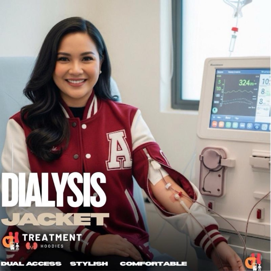 Varsity Treatment Jacket, MADE TO ORDER Dialysis Jackets, DUAL ACCESS ...