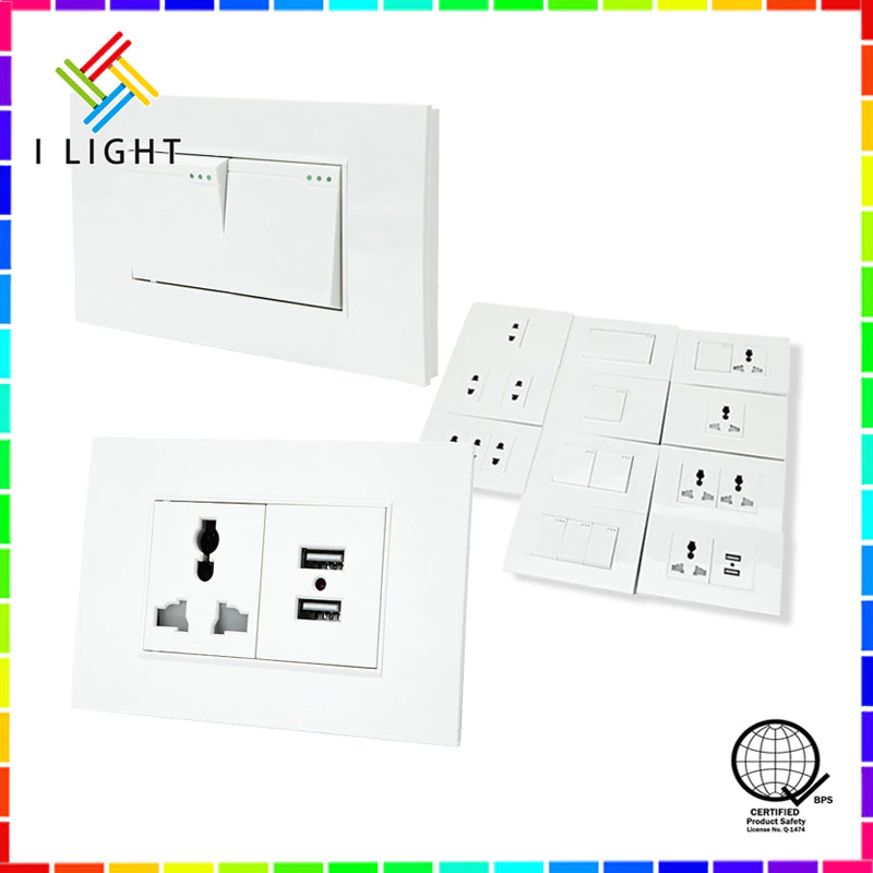 Universal Modern Light Switch Multiple Socket Wide Series 1,2,3 Gang ...