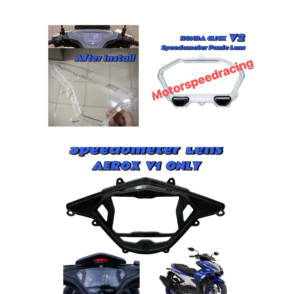 SPEEDOMETER PANEL LENS FOR HONDA CLICK 125/150 V2 / YAMAHA AEROX V1 ...