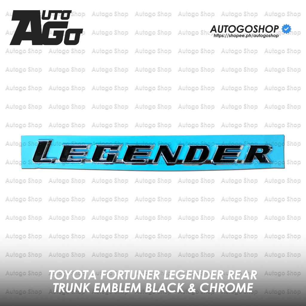 Toyota Fortuner LEGENDER Rear Trunk Emblem Black & Chrome | Shopee ...