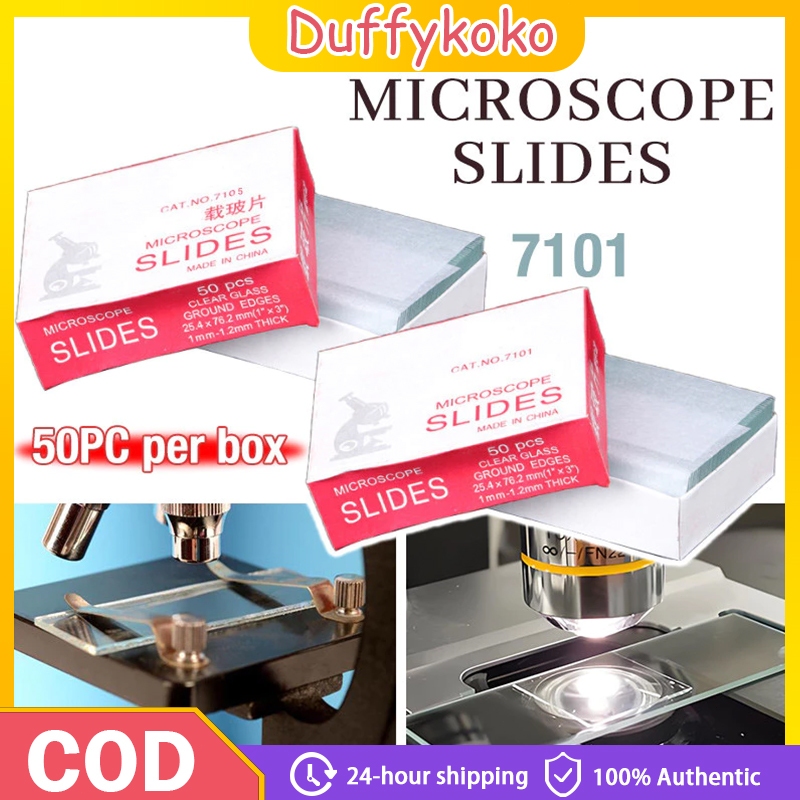 50PCS/Box Microscope Glass Slide Reusable Biological Medical School ...