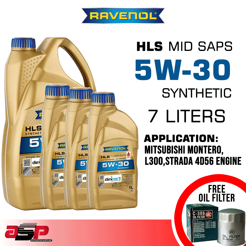 RAVENOL HLS 5W-30 Synthetic Diesel Oil 7 Liters for Mitsubishi Montero ...