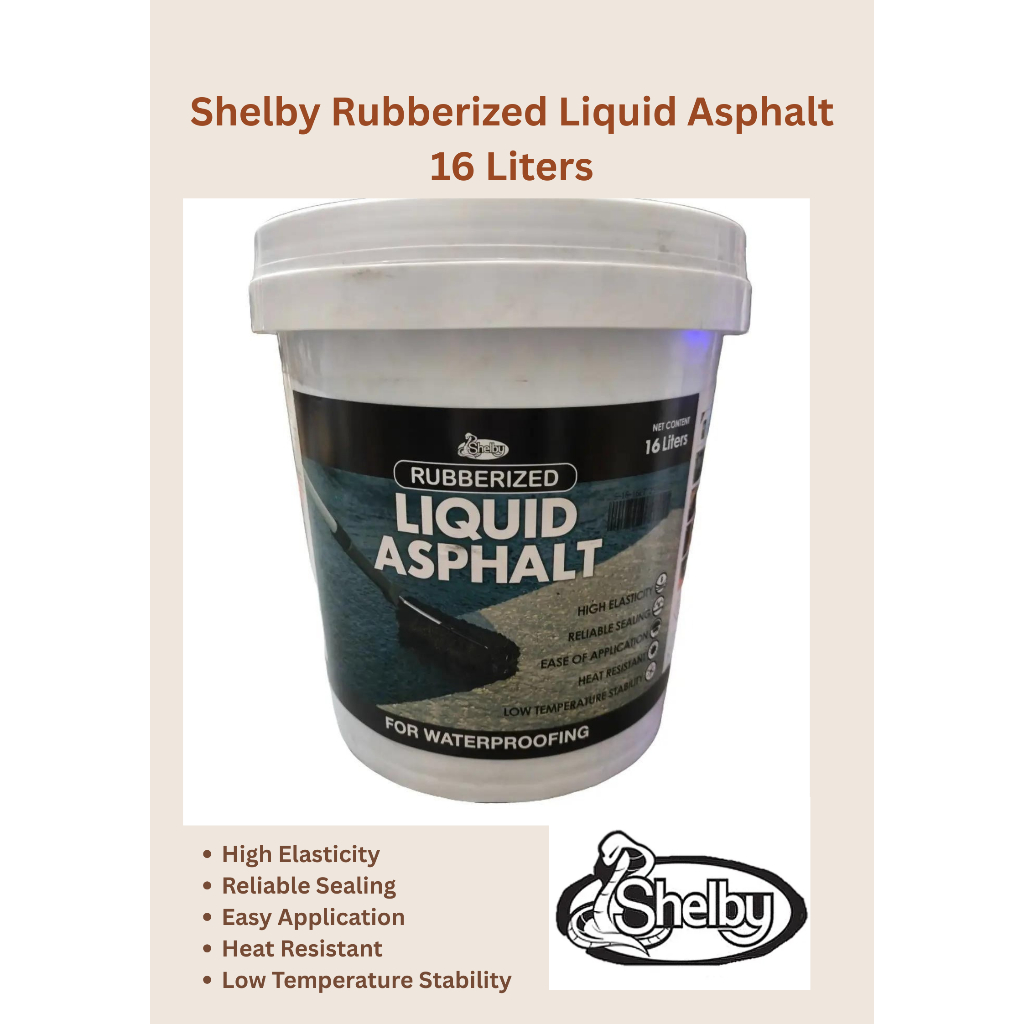 Shelby Rubberized Liquid Asphalt 16 Liters – Waterproofing Sealant for ...